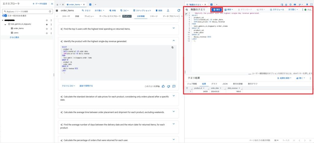 【Gemini in BigQuery】一通り試してみた - Sight-R（サイタル）